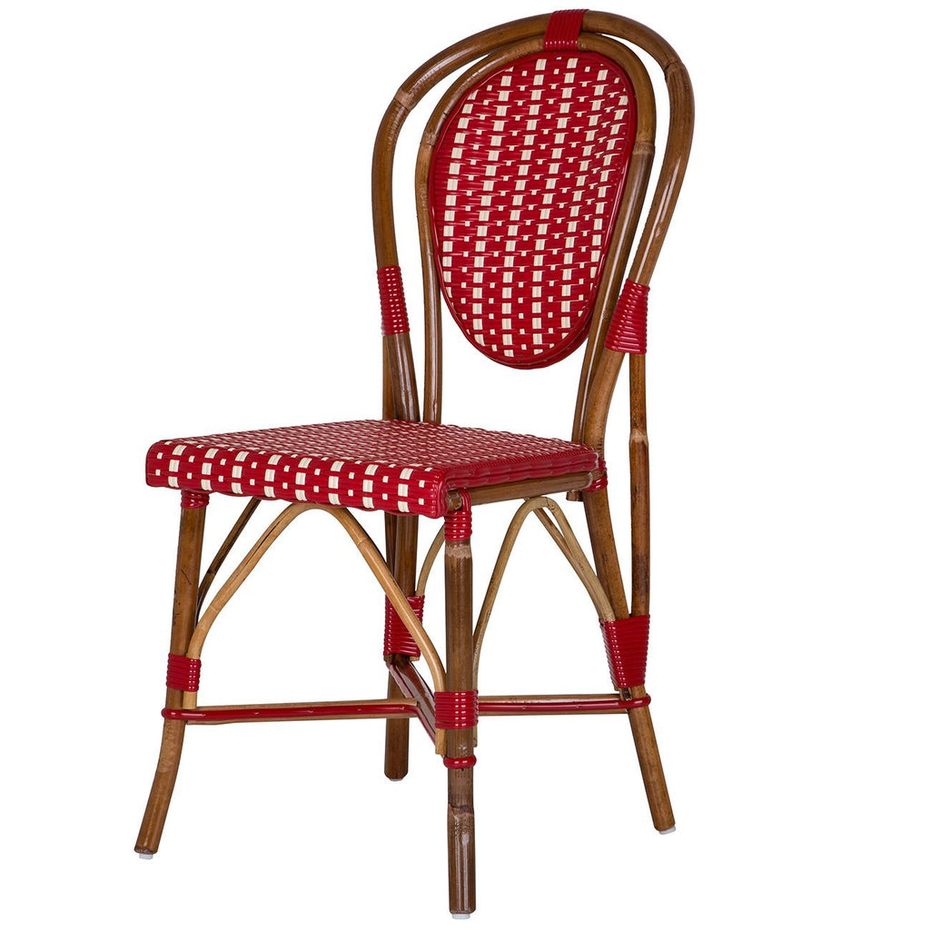 Bordeaux and Cream Mediterranean Bistro Chair (Margaux) — Maison Midi