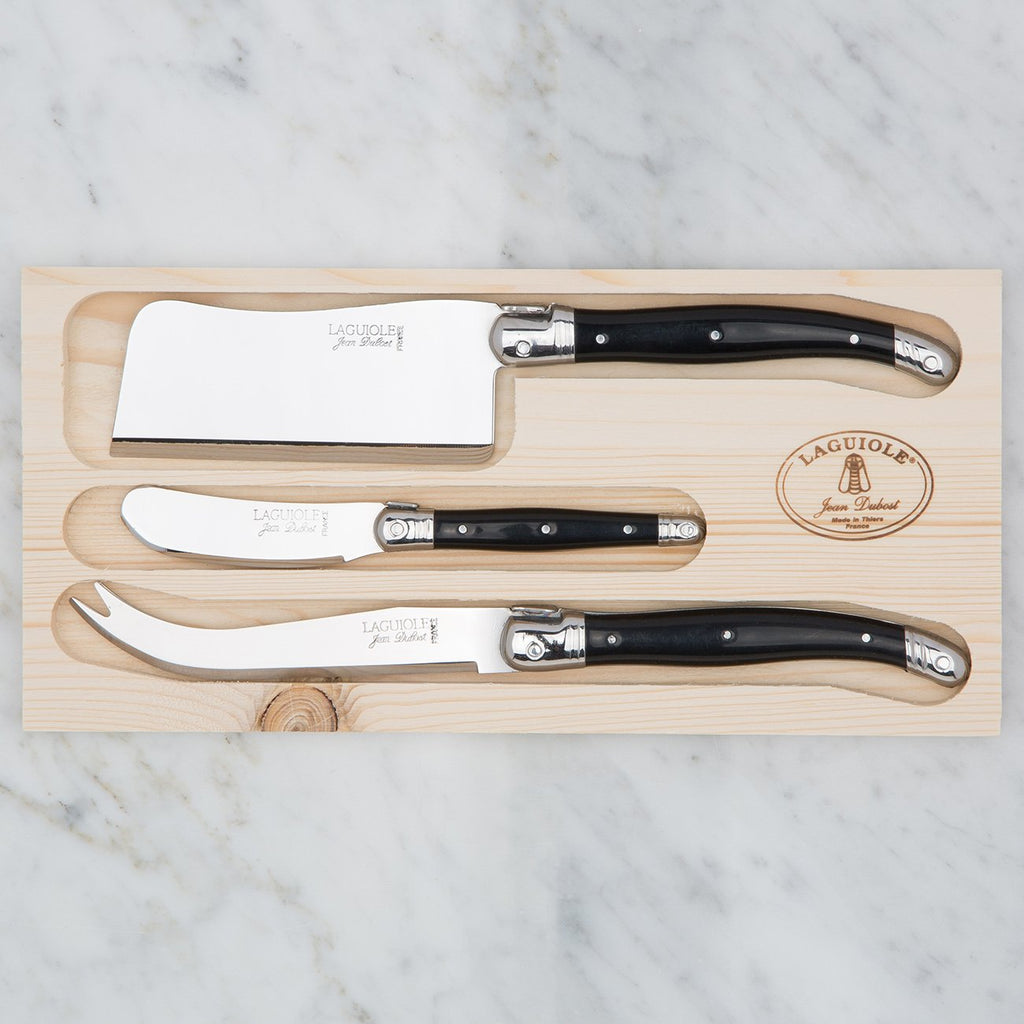 Black Laguiole 3 Piece Cheese Set | Maison Midi